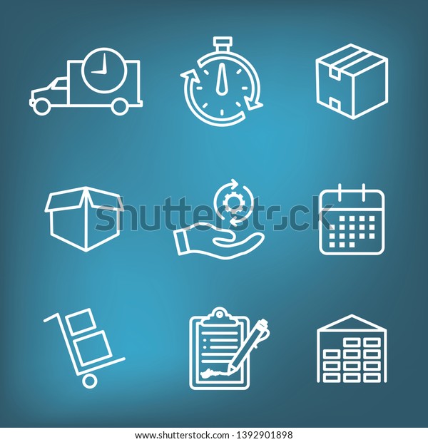 Shipping Receiving Icon Set W Boxes Stock Vector (Royalty Free ...