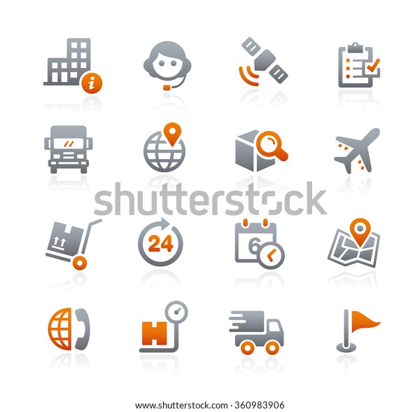 Shipping Tracking Icons Graphite Series Stock Vector (Royalty Free ...