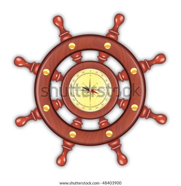 Ships Wheel Compass Eps10 Stock Vector (Royalty Free) 48403900 ...