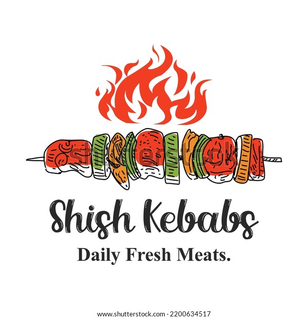 Shish Kebab Logo Design Vector Logo Stock Vector (Royalty Free ...