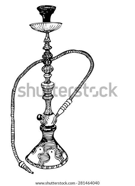 Shisha Pipe Isolated On Grey Background Stock Vector (Royalty Free ...