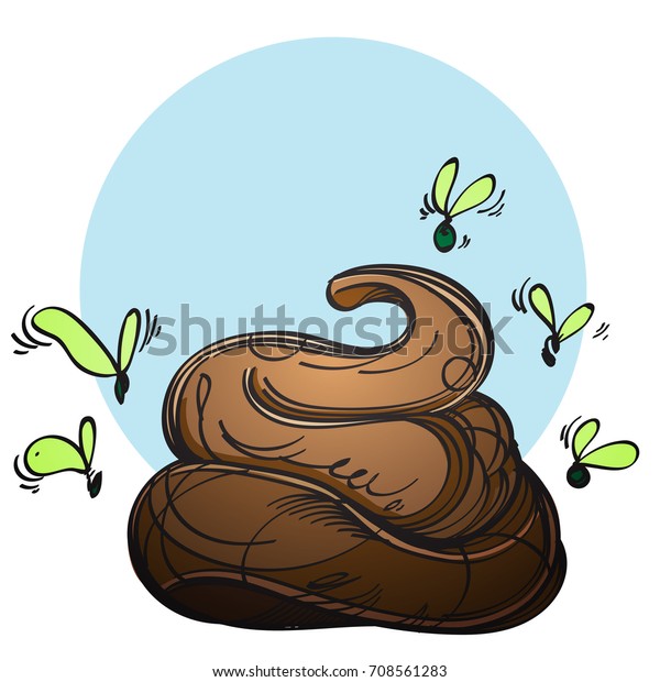 Shit Flies Hand Drawn Sketch Style Stock Vector (Royalty Free ...