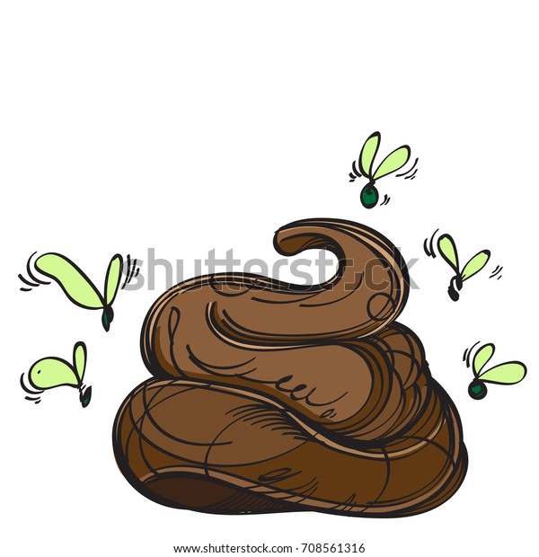 Shit Flies Hand Drawn Sketch Style Stock Vector (Royalty Free ...