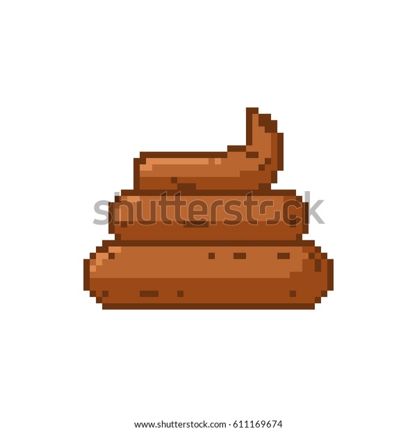 Shit Pixel Art Turd Pixelated Poop: vetor stock (livre de direitos ...