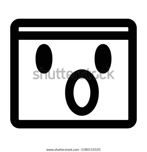 Shock Emoticon Icon Outline Vector Design Stock Vector (Royalty Free ...