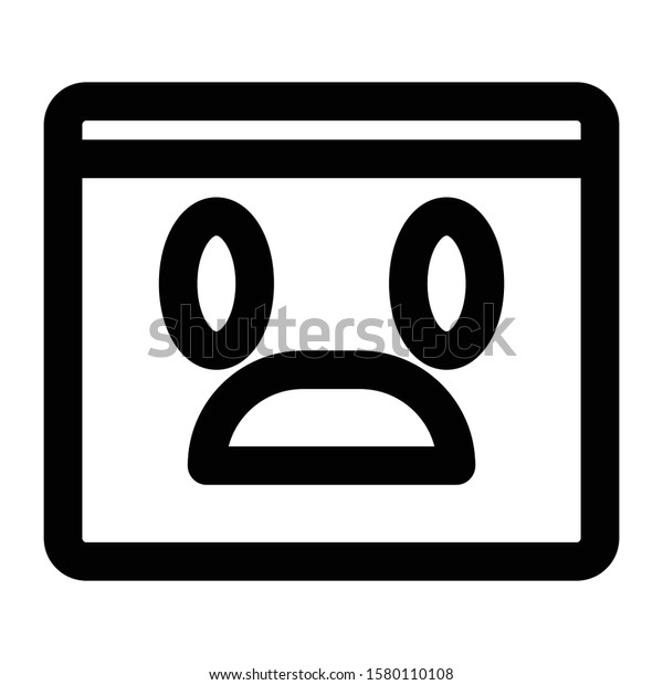 Shock Emoticon Icon Outline Vector Design Stock Vector (Royalty Free ...
