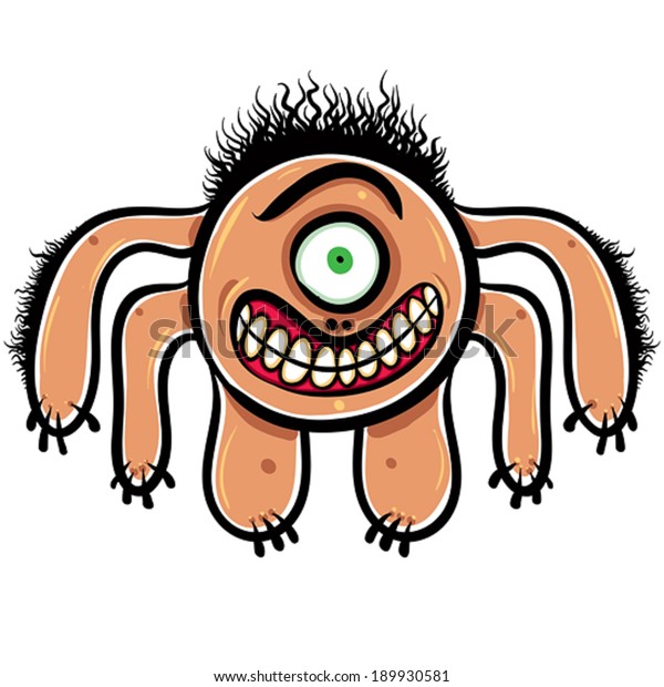 Shocked Cartoon Monster One Eye Black Stock Vector (Royalty Free) 189930581