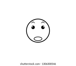 Shocked Face Emoticon Vector Icon Vector Stock Vector (Royalty Free ...