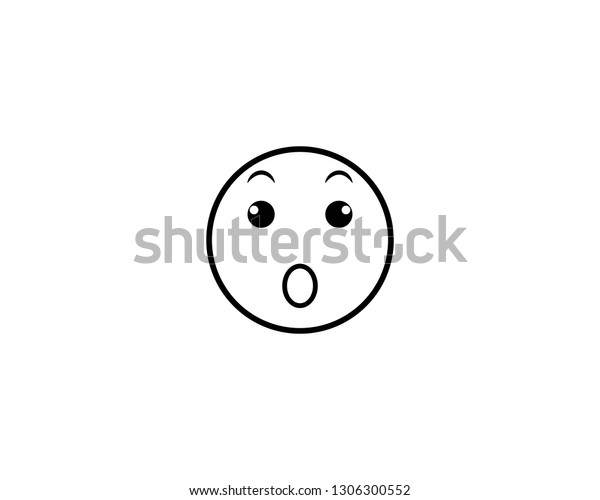 Shocked Face Emoticon Vector Icon Vector Stock Vector (Royalty Free ...