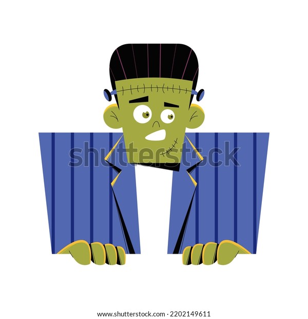 Shocked Frankenstein Vector Illustration Frankenstein Portrait Stock ...