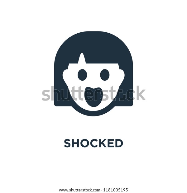 Shocked Icon Black Filled Vector Illustration Stock Vector (Royalty ...