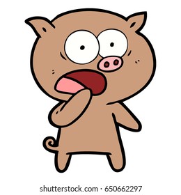 Shocked Pig Cartoon Stock Vector (Royalty Free) 650662297 | Shutterstock