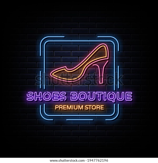 Shoe Boutique Neon Sign Vector Stock Vector (Royalty Free) 1947762196 ...