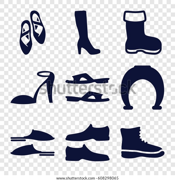 Shoe Icons Set Set 9 Shoe Stock Vector (Royalty Free) 608298065