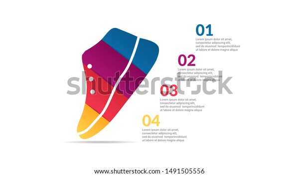 Shoe Infographic Design Options List Infographic: เวกเตอร์สต็อก (ปลอด ...
