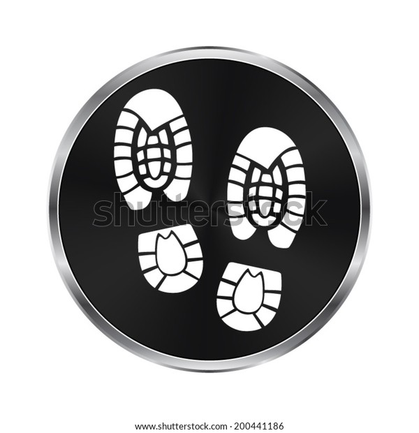 Shoe Print Icon Vector Brushed Metal Stock Vector (Royalty Free ...