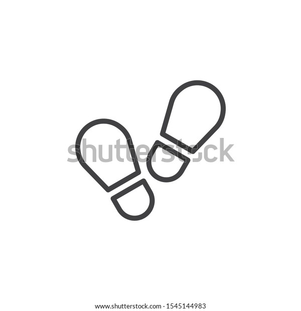 Shoe Print Line Icon Linear Style Stock Vector (Royalty Free ...