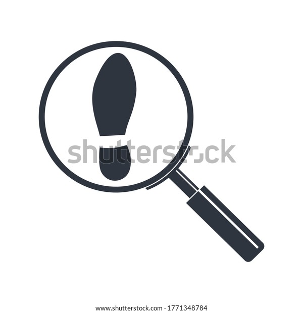 Shoe Print Through Magnifying Glass Graphic Stock Vector (Royalty Free ...