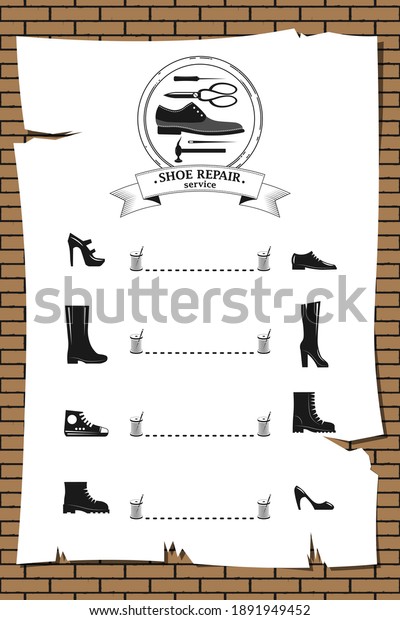 Shoe Repair Service Maintenance Vector Image Stock Vector (Royalty Free ...