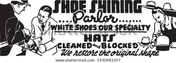 Shoe Shining Parlor Retro Ad Art Stock Vector (Royalty Free) 1430683247 ...