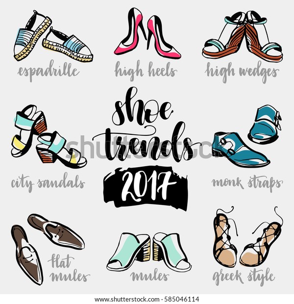 Shoe Trends Calligraphy Hand Written Names Stock Vector (Royalty Free ...