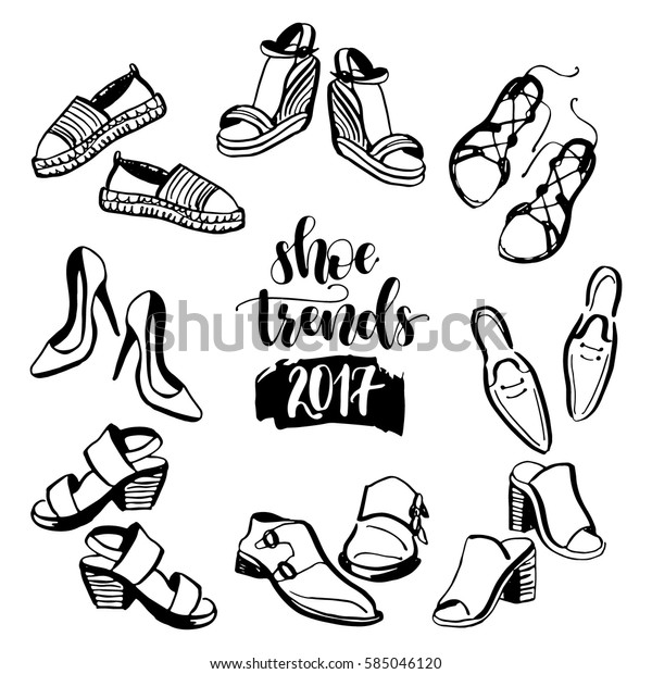 Shoe Trends Calligraphy Hand Written Lines Stock Vector (Royalty Free ...