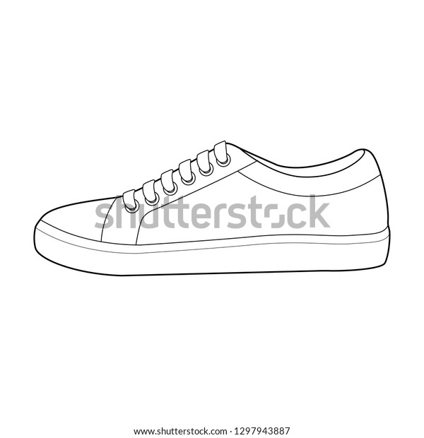 Shoes Fashion Flat Technical Drawing Vector Stock Vector (Royalty Free ...