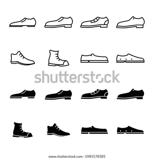 Shoes Icon Set Vector Sign Symbols Stock Vector (Royalty Free ...