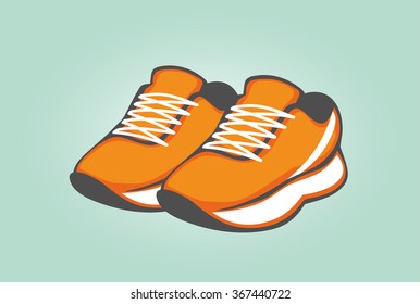Shoes Orange Sneakers Vector Stock Vector (Royalty Free) 367440722 ...