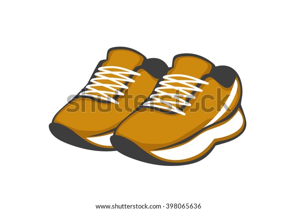 Shoes Orange White Sneakers Vector Illustration Stock Vector (Royalty ...