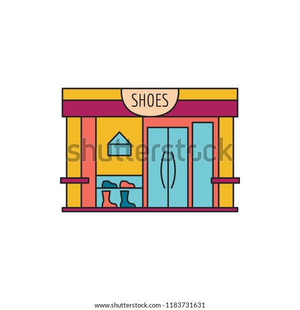 Shoes Store Icon Cartoon Shoes Store Stock Vector (Royalty Free ...
