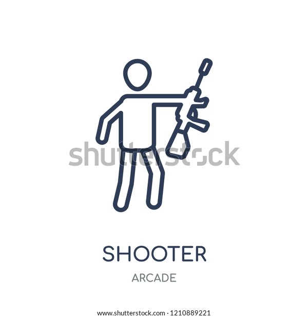 Shooter Icon Shooter Linear Symbol Design: vector de stock (libre de ...