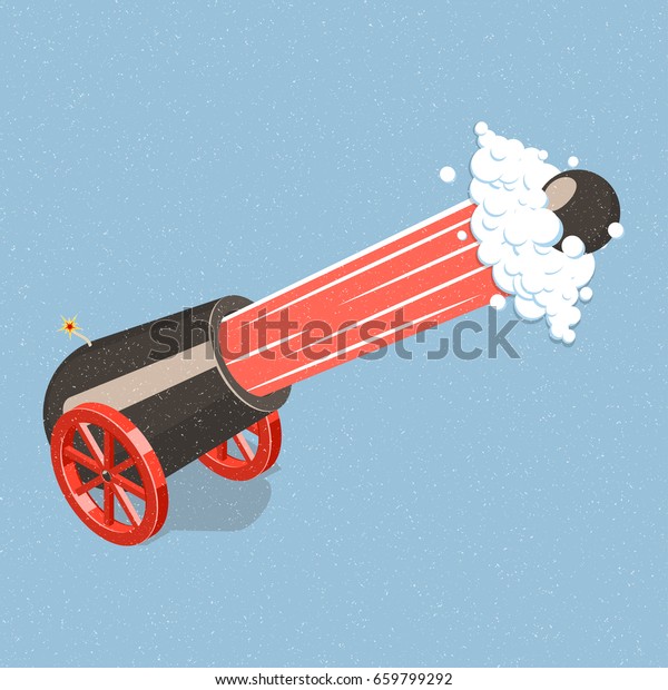 Shooting Cannon Isometric Vector Illustration Stock Vector (Royalty ...