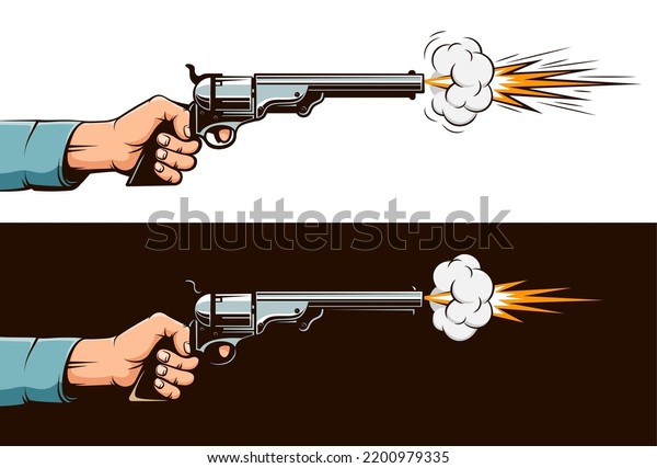 Shooting Gun Hand Pistol Shot Stock Vector (Royalty Free) 2200979335 ...