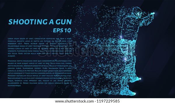 Shooting Gun Particles Man Fires Gun Stock Vector (Royalty Free ...