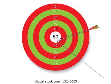 Shooting Mark Hit Arrow Isolated Over Stock Vector (Royalty Free ...
