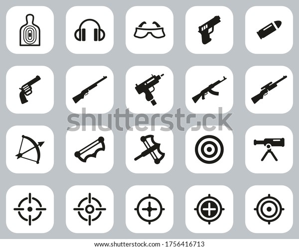 Shooting Range Icons Black White Flat Stock Vector (Royalty Free ...