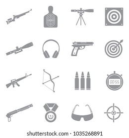 Shooting Range Icons Gray Flat Design Stock Vector (Royalty Free ...