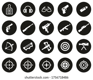 Shooting Range Icons Black White Flat Stock Vector (Royalty Free ...