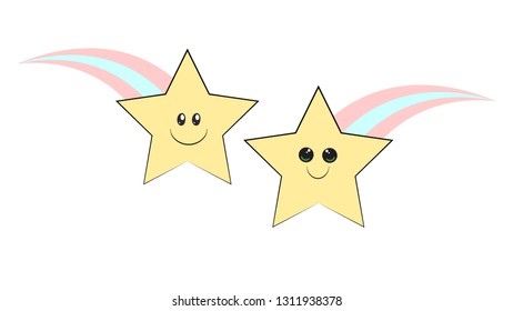 Shooting Star Funny Character Falling Star Stock Vector (Royalty Free ...