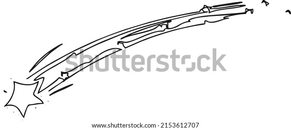 Shooting Star Line Art Vector Illustration: เวกเตอร์สต็อก (ปลอดค่า ...