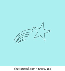 Shooting Star Outline Simple Flat Icon Stock Illustration 303732470 ...