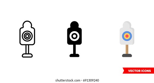 Shooting Target Icon 3 Types Color Stock Vector (Royalty Free ...
