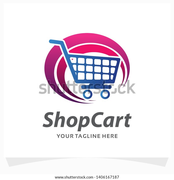 Shop Cart Logo Design Template Stock Vector (Royalty Free) 1406167187