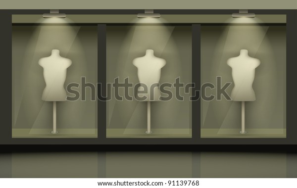Shop Glass Windows Front View Vector: เวกเตอร์สต็อก (ปลอดค่าลิขสิทธิ์ ...