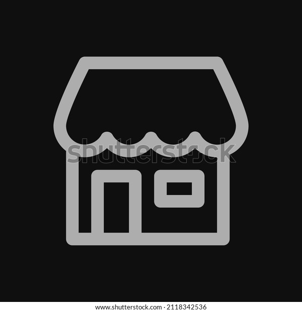 Shop Icon Black Background Stock Vector (Royalty Free) 2118342536 ...