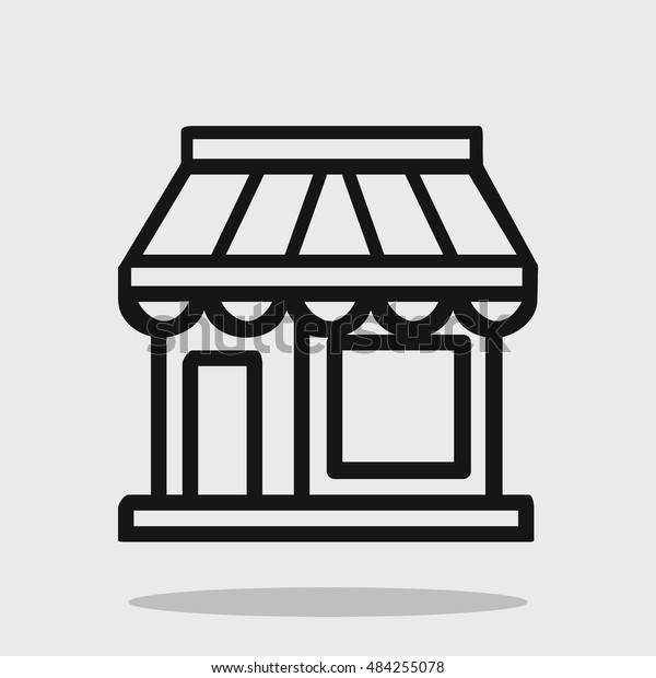 Shop Icon Flat Style Logo Store: immagine vettoriale stock (royalty ...