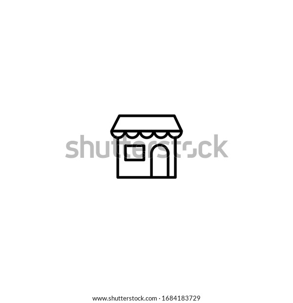 Shop Icon Simple Flat Black Outline Stock Vector (Royalty Free ...