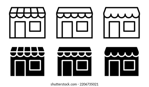 Shop Icons Store Black Icons Vector Stock Vector (Royalty Free ...