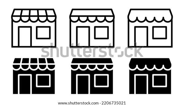 Shop Icons Store Black Icons Vector Stock Vector (Royalty Free ...